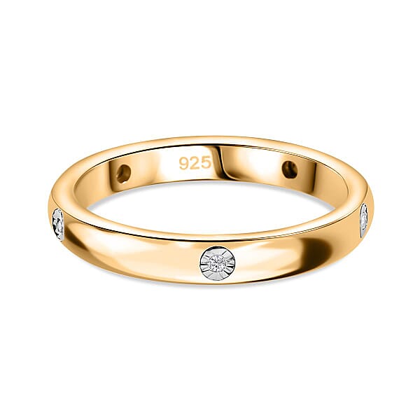Diamond Band Ring in Yellow Gold Plated Sterling Silver - 7729368 - TJC