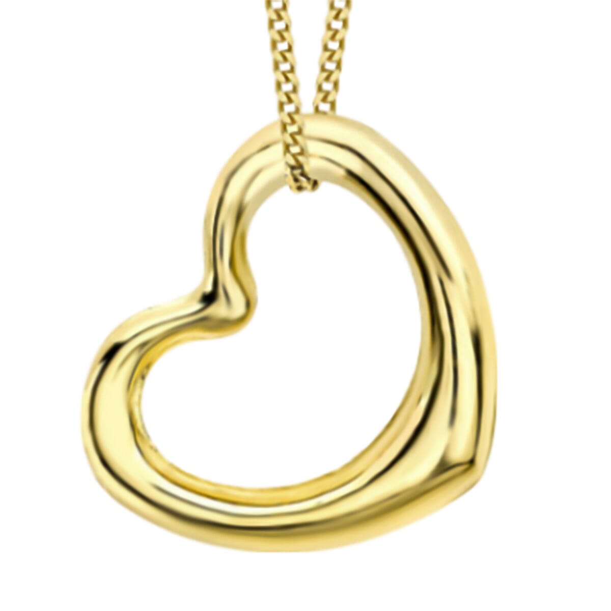 9K Yellow Gold Floating Heart Pendant - 7737129 - TJC