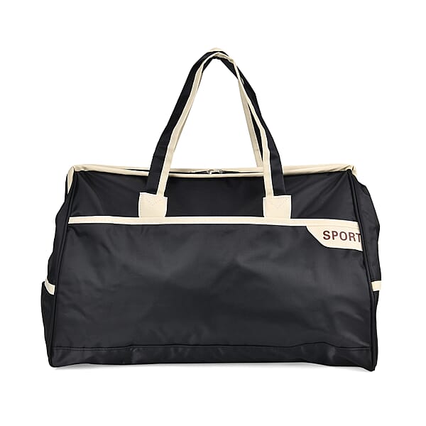Nylon Patterned Travel Bag - Black - 1709210986 - TJC