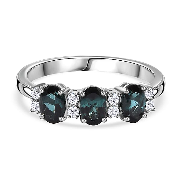 950 White Platinum AAA Mutuca Indicolite & Diamond Ring 1.68 Ct, Plt Wt ...