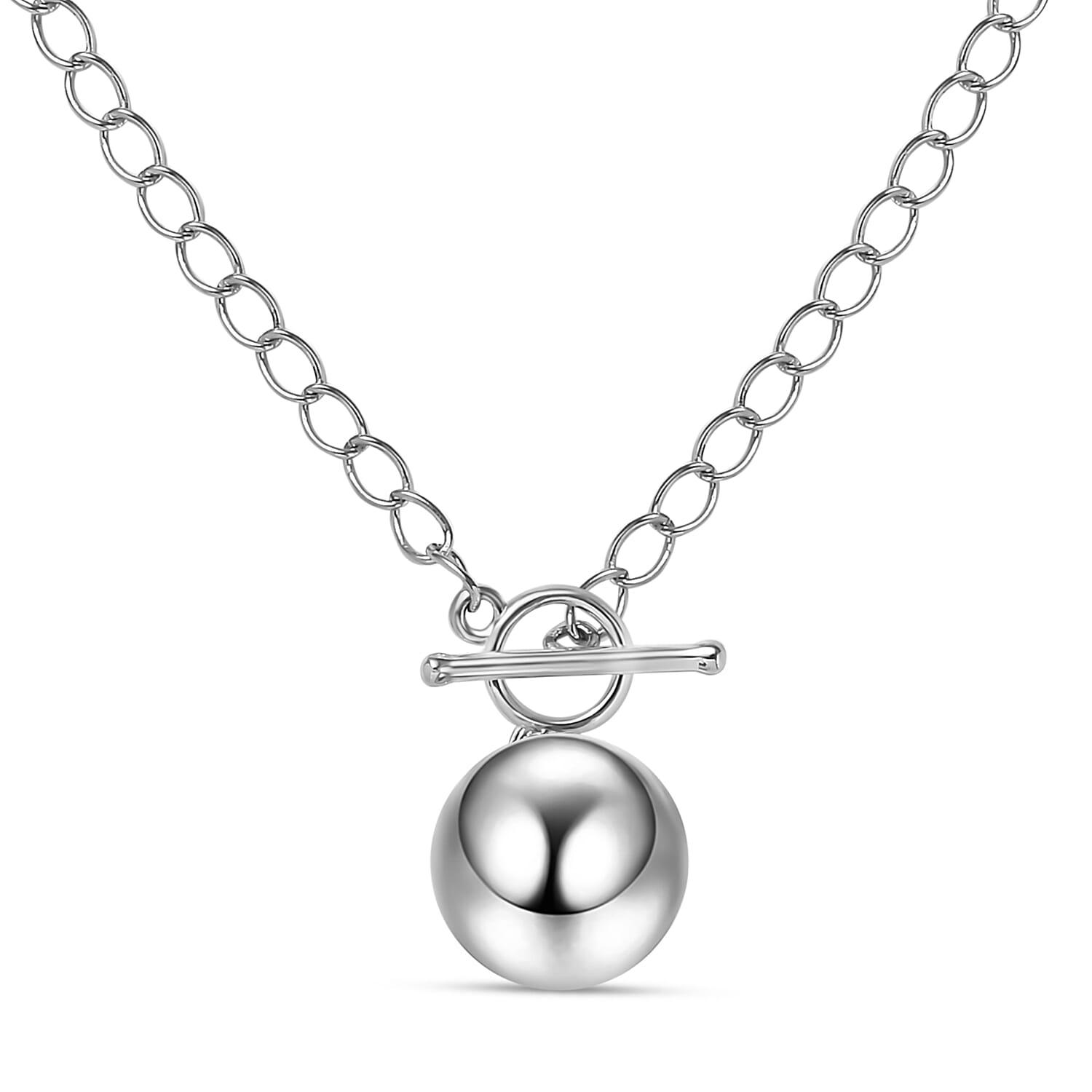 Designer Inspired -Platinum Overlay Sterling Silver Necklace (Size - 20 ...