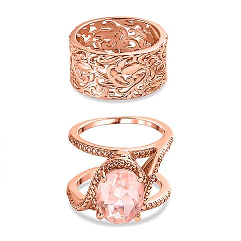 Colour of 2024- Morganite Colour Quartz Solitaire Ring 4.00 Ct ...