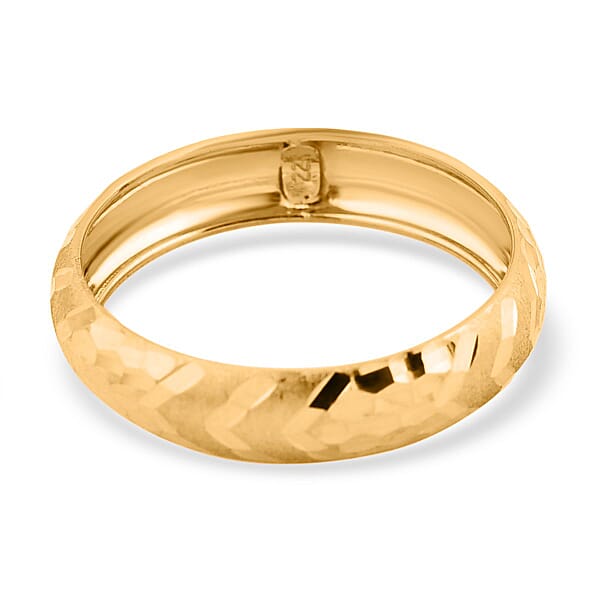 JCK Vegas Deal - 22K (91.6% Purity) Yellow Gold Diamond-Cut Band Ring ...