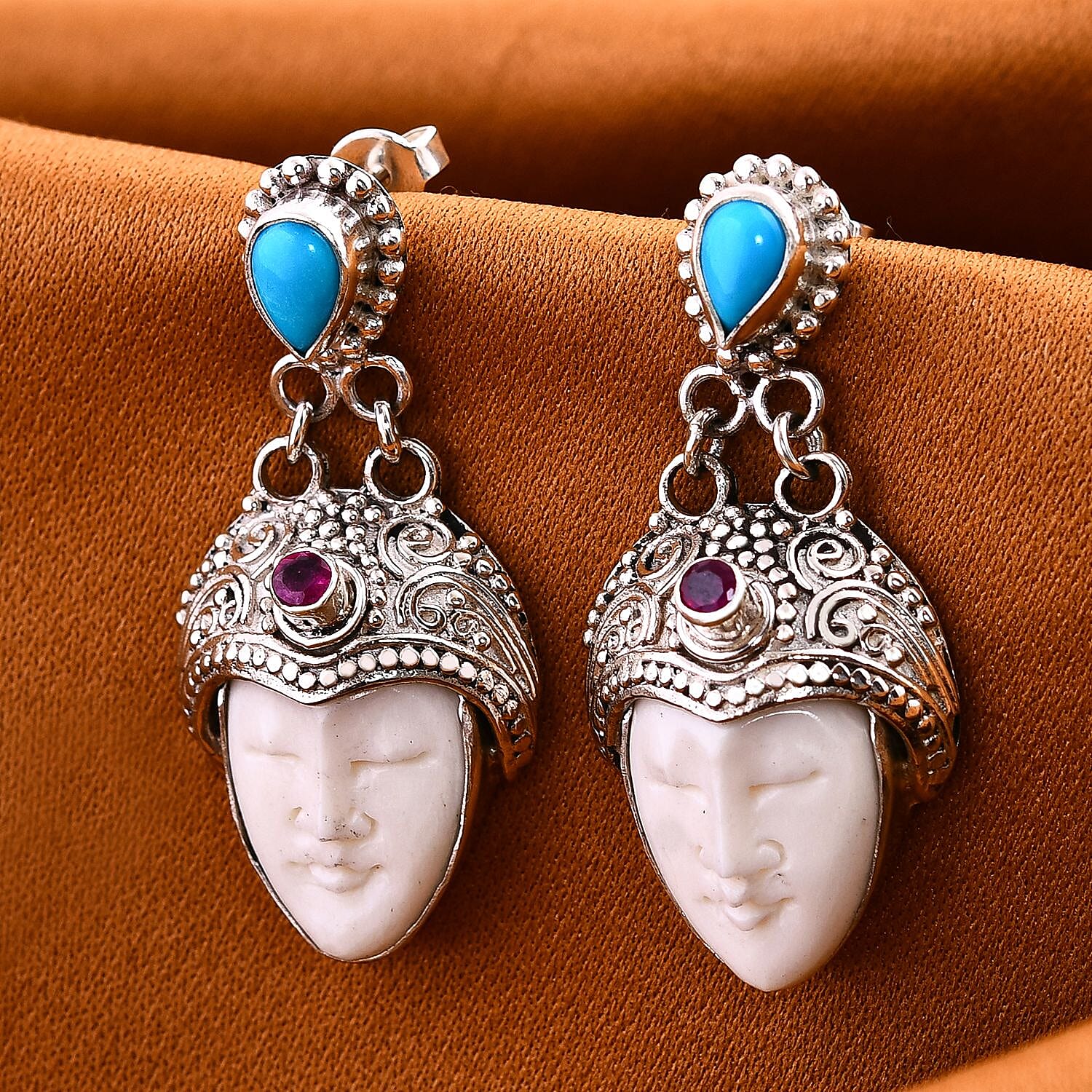 Royal Bali - Princess Bali Collection - Handmade Ox Bone, Red Garnet ...