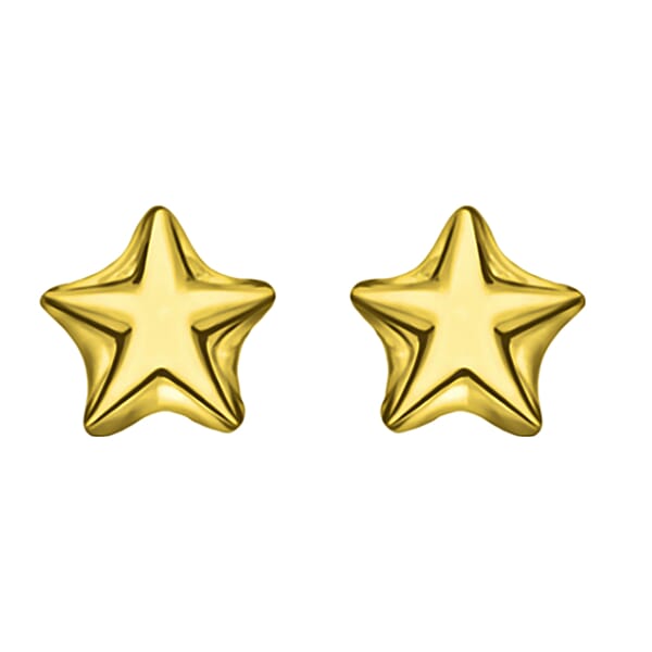 Italian Closeout - Yellow Gold Overlay Sterling Silver Star Stud ...