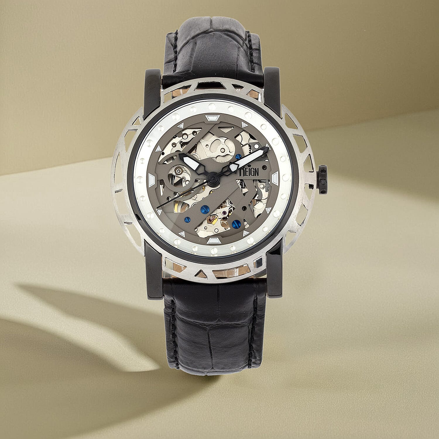 Reign Stavros Automatic Skeleton Leather-Band Watch - 7754653 - TJC