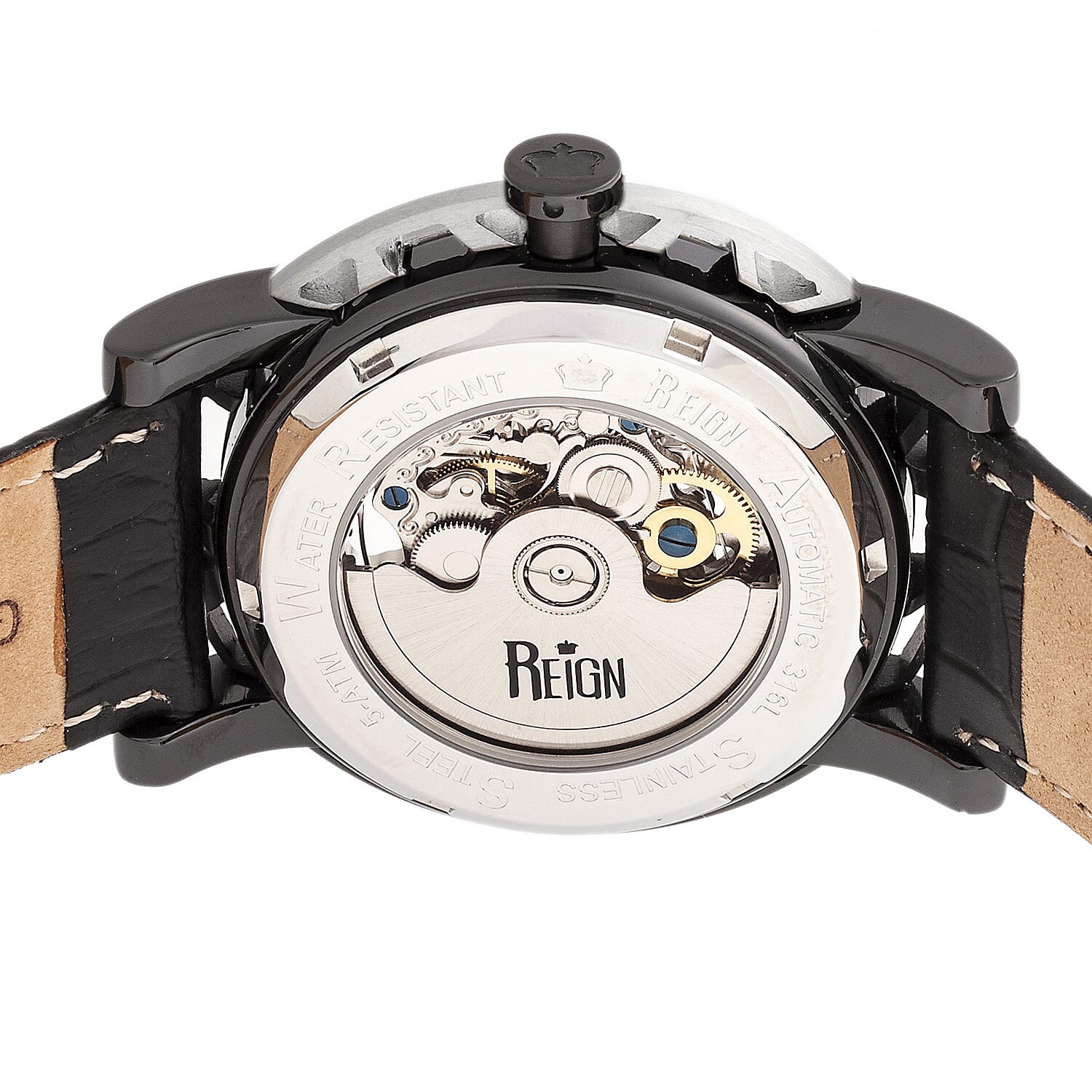 Reign Stavros Automatic Skeleton Leather-Band Watch - 7754653 - TJC