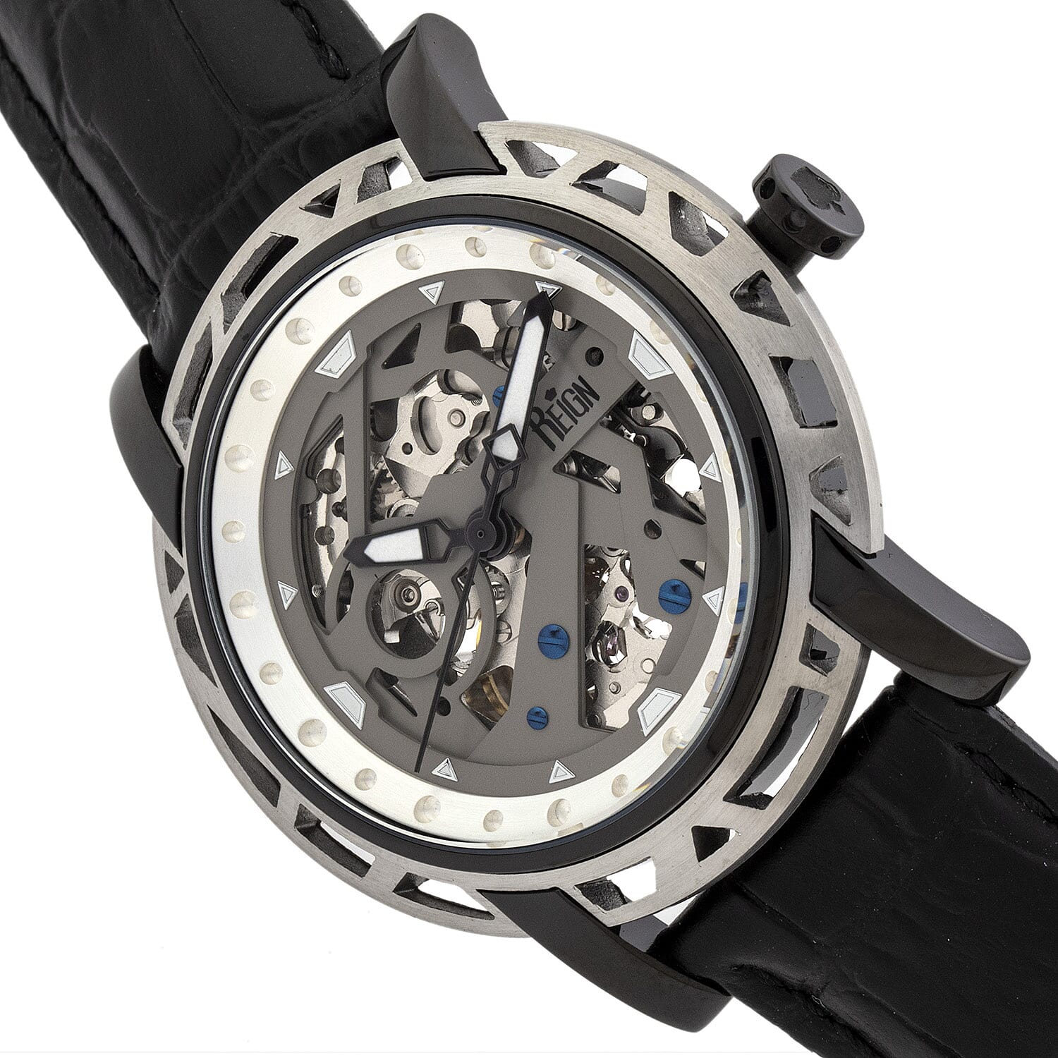 Reign Stavros Automatic Skeleton Leather-Band Watch - 7754653 - TJC