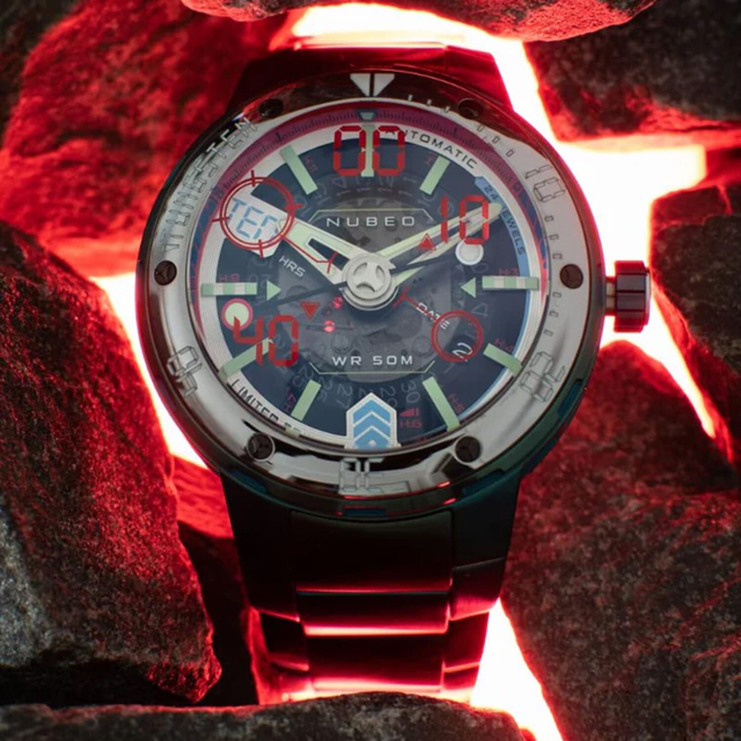 NUBEO Mariner 9 Automatic Limited Edition Mens Watch in Stainless Steel ...