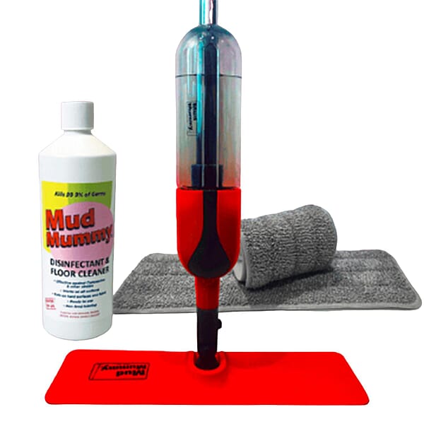 Mud Mummy Easy Sprayer Mop with 2 Washable Pads & Disinfectant Floor ...