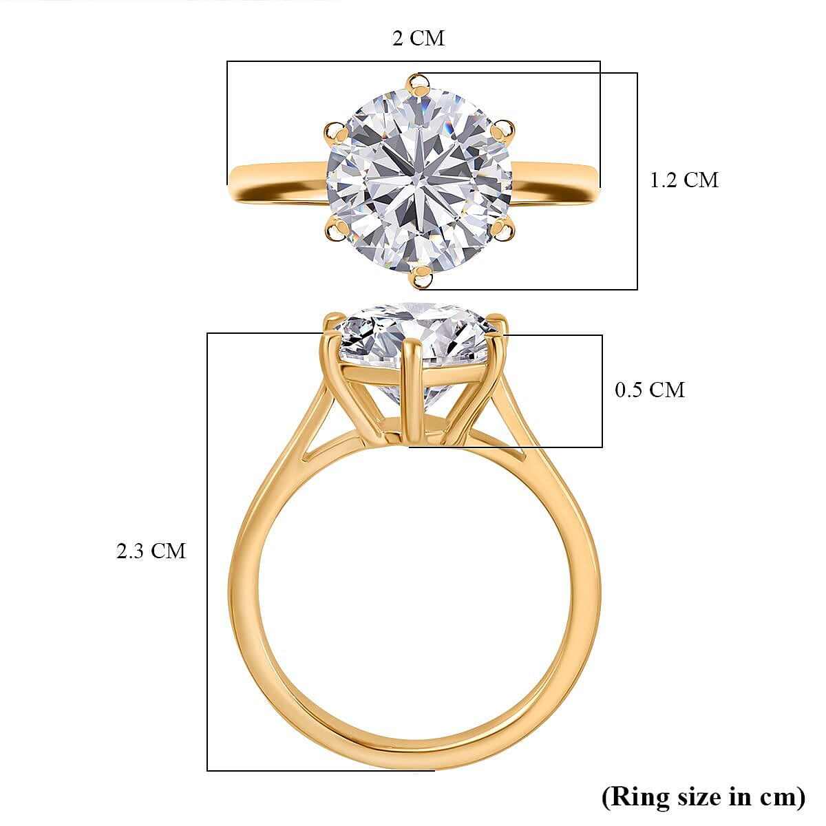 Moissanite Solitaire Ring in Vermeil YG Sterling Silver 3.00 ct 2.913 Ct. - 7761601 - TJC