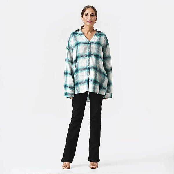 TAMSY Pure Cotton Check Pattern Shirt with Two Pockets - 1712393781 - TJC
