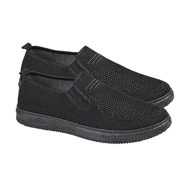 URBAN JACKS Mens Darwin Canvas Shoes (Size 7) - Black - 7765260 - TJC