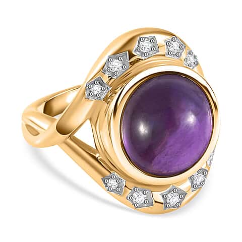 GP Celestial Collection - Amethyst and Natural Zircon Solitaire Ring in ...