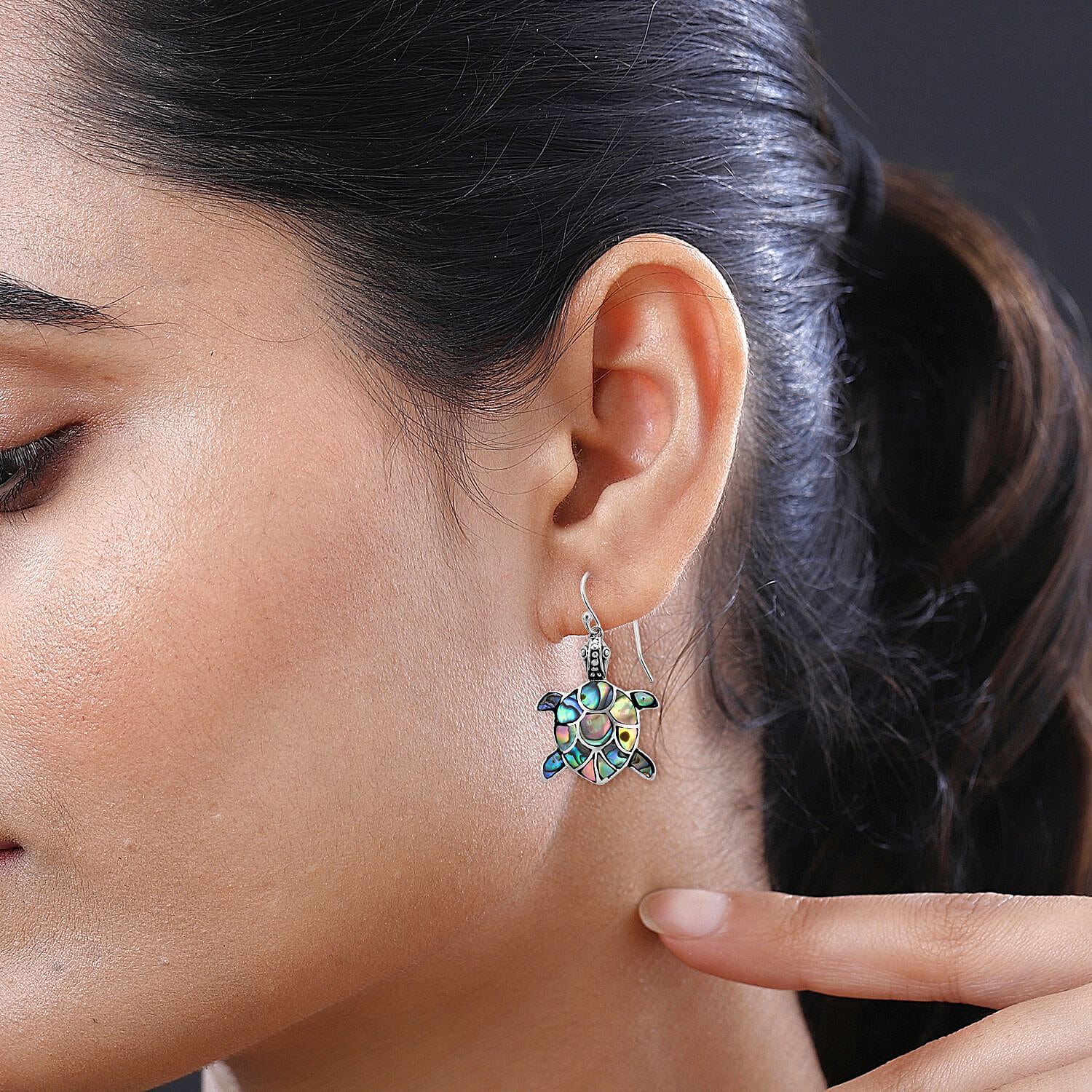 Royal Bali Crystal Bay Collection Abalone Shell Earring Sterling Silver ...