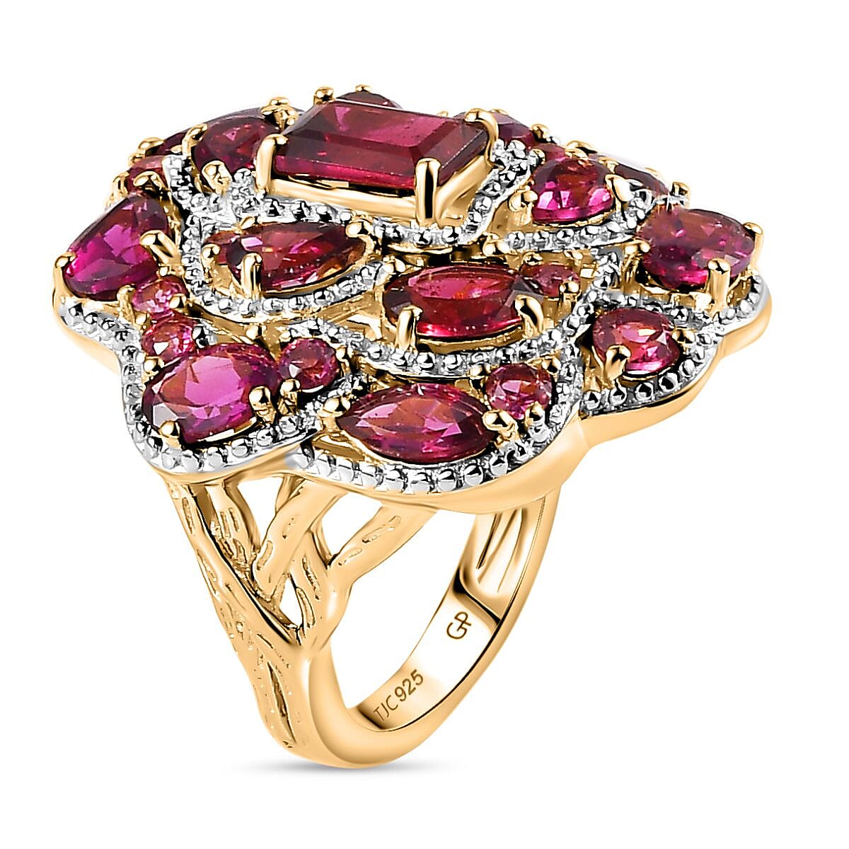GP Italian Garden Collection - Rhodolite Garnet Cluster Ring in 18K ...