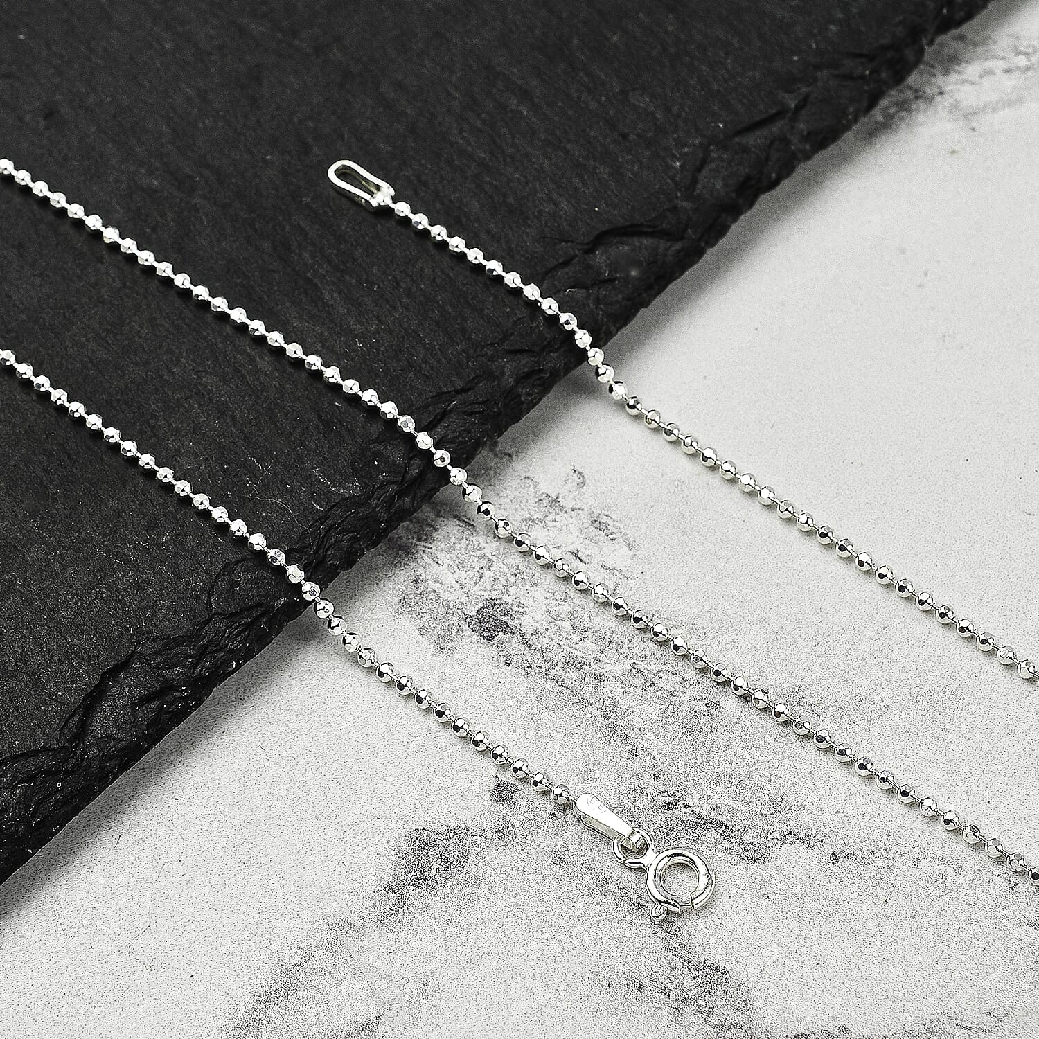 NY Closeout Deal - Sterling Silver Diamond Cut Ball Chain (Size - 18 ...