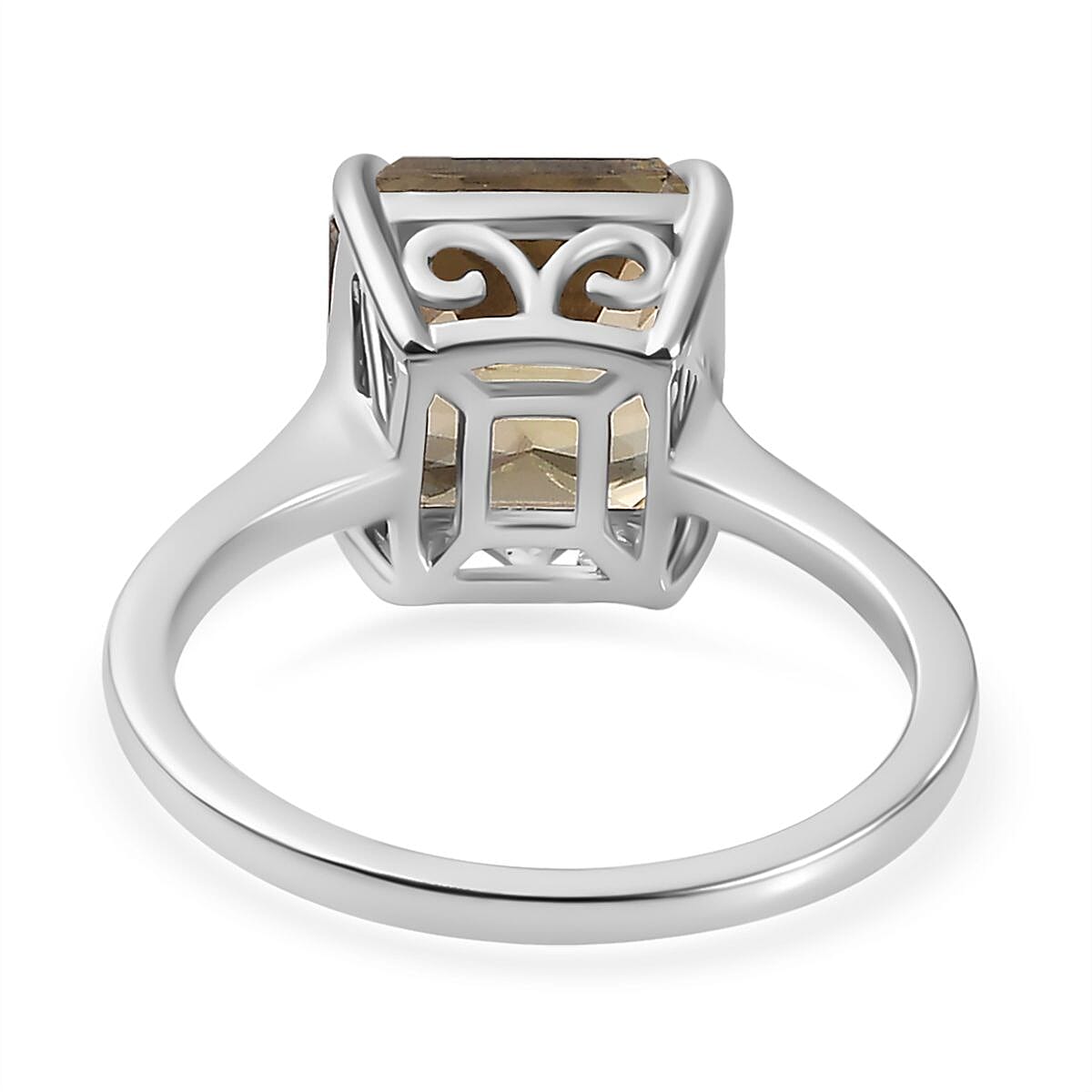 950 Platinum AAAA Turkizite (ASSCHER CUT) Solitaire Ring 5.20 Ct ...