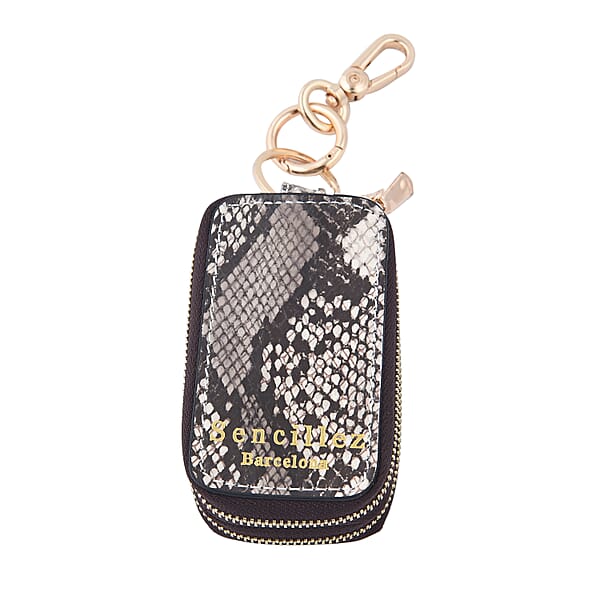 SENCILLEZ 100% Genuine Leather Snake Pattern Key Holder Chain with ...