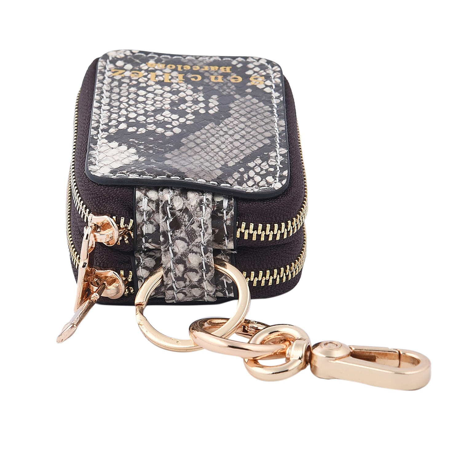 SENCILLEZ 100% Genuine Leather Snake Pattern Key Holder Chain with ...