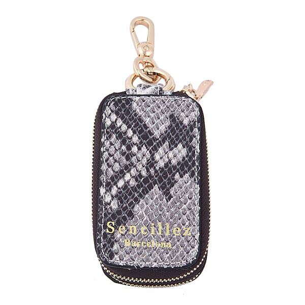 SENCILLEZ 100% Genuine Leather Snake Pattern Key Holder Chain with ...