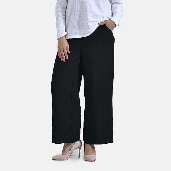 La Marey Casual Wide-Leg Trousers with Elastic Waist - 7787097 - TJC