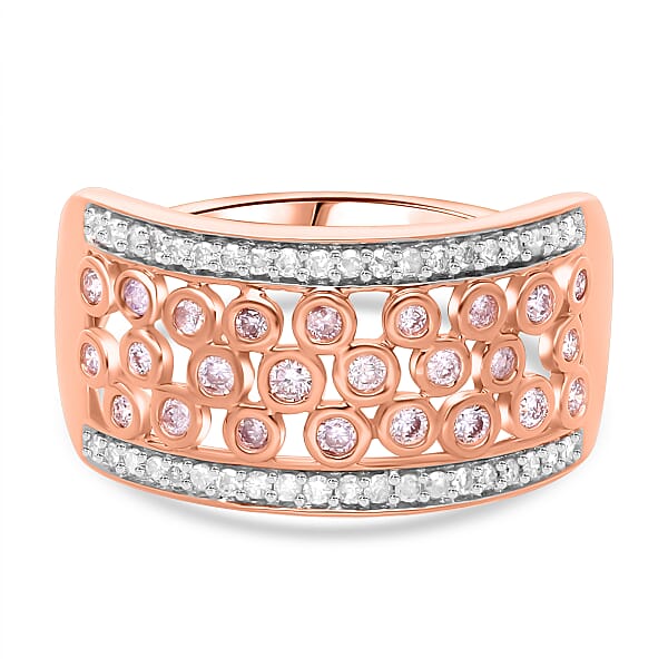 9K Rose Gold SGL Certified Natural Pink Diamond and White Diamond ...