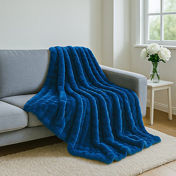 Deluxe Range- 700GSM Super Soft Rabbit Faux Fur Double Layer Blanket ...