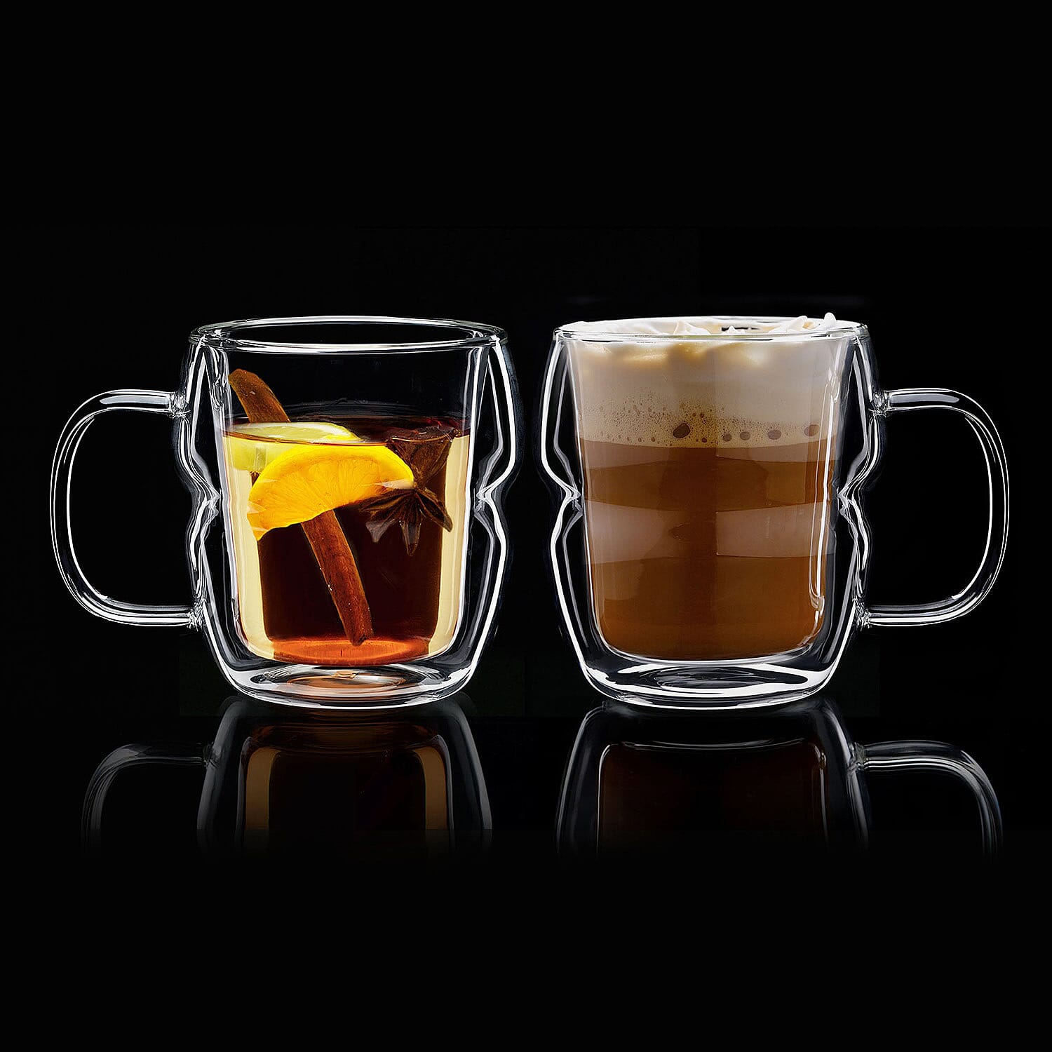 MasterPro Double Walled Borosilicate Mug - 450ml - Set of 2 - 7803571 - TJC