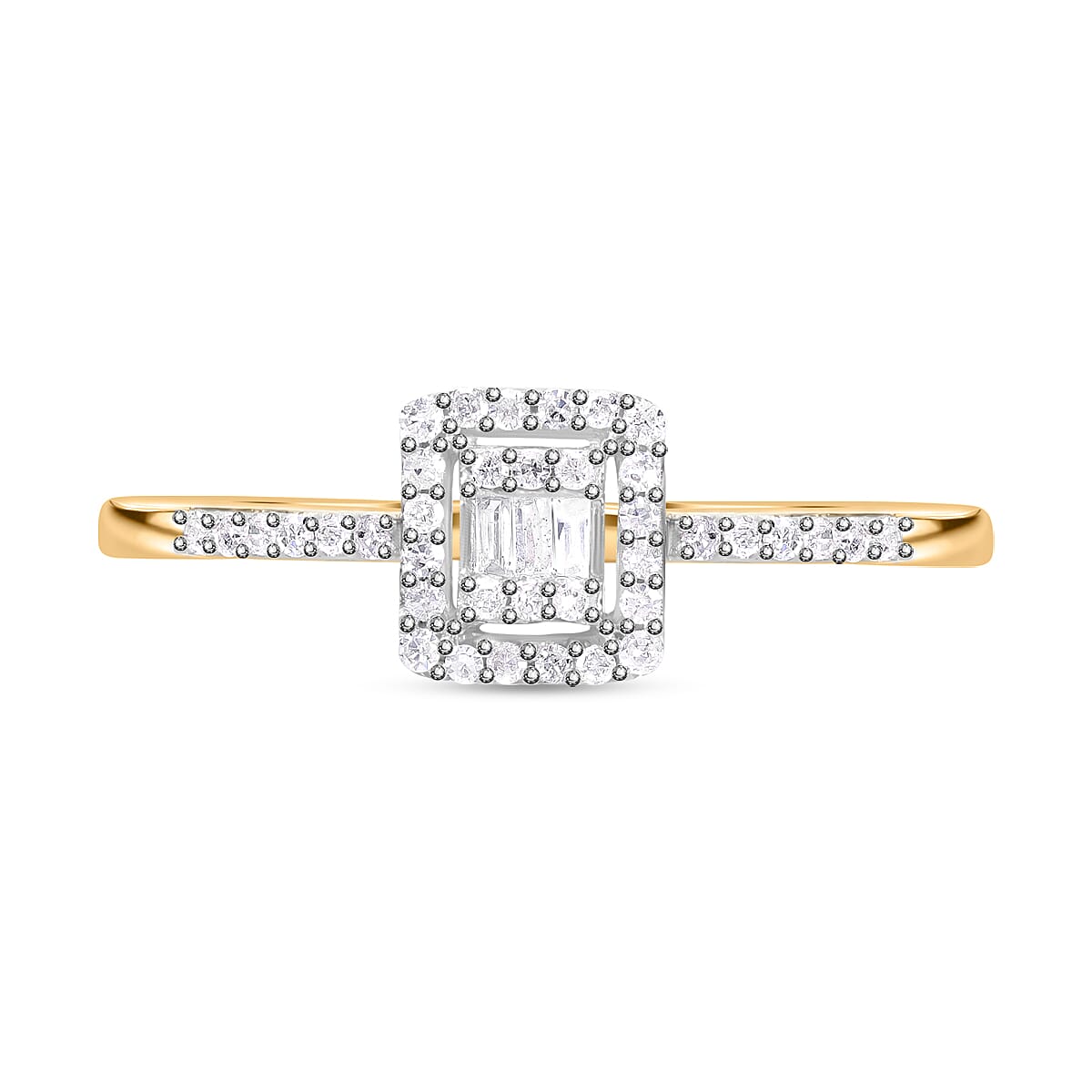Biggest Close Out - 9K Yellow Gold Natural Diamond (G-H) Ring (0.22) ct ...