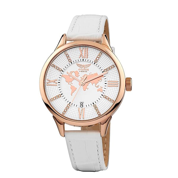 AVIATOR Analogue Quartz Movt. Rose Gold Case 3ATM WR Ladies Watch in ...