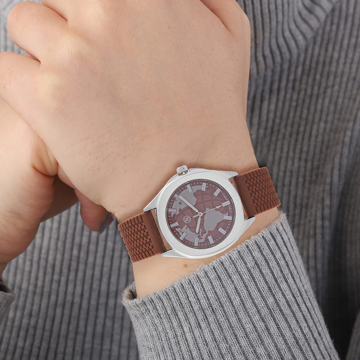 STRADA PC21S Japanese Movement Globe Dial Watch - 7812985 - TJC