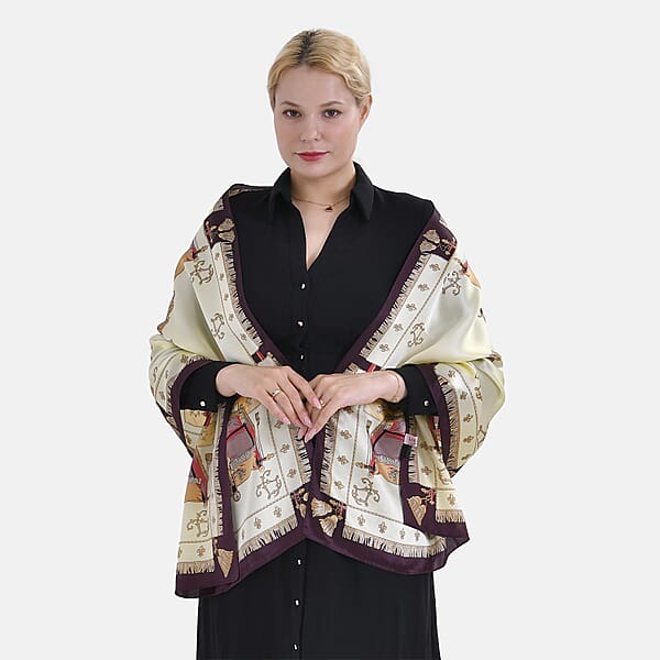 La Marey Pure Mulberry Silk Abstract Scarf - 1735210691 - TJC