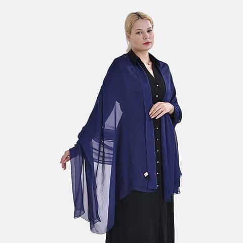 La Marey Mulberry Silk Solid Scarf - 7813869 - TJC