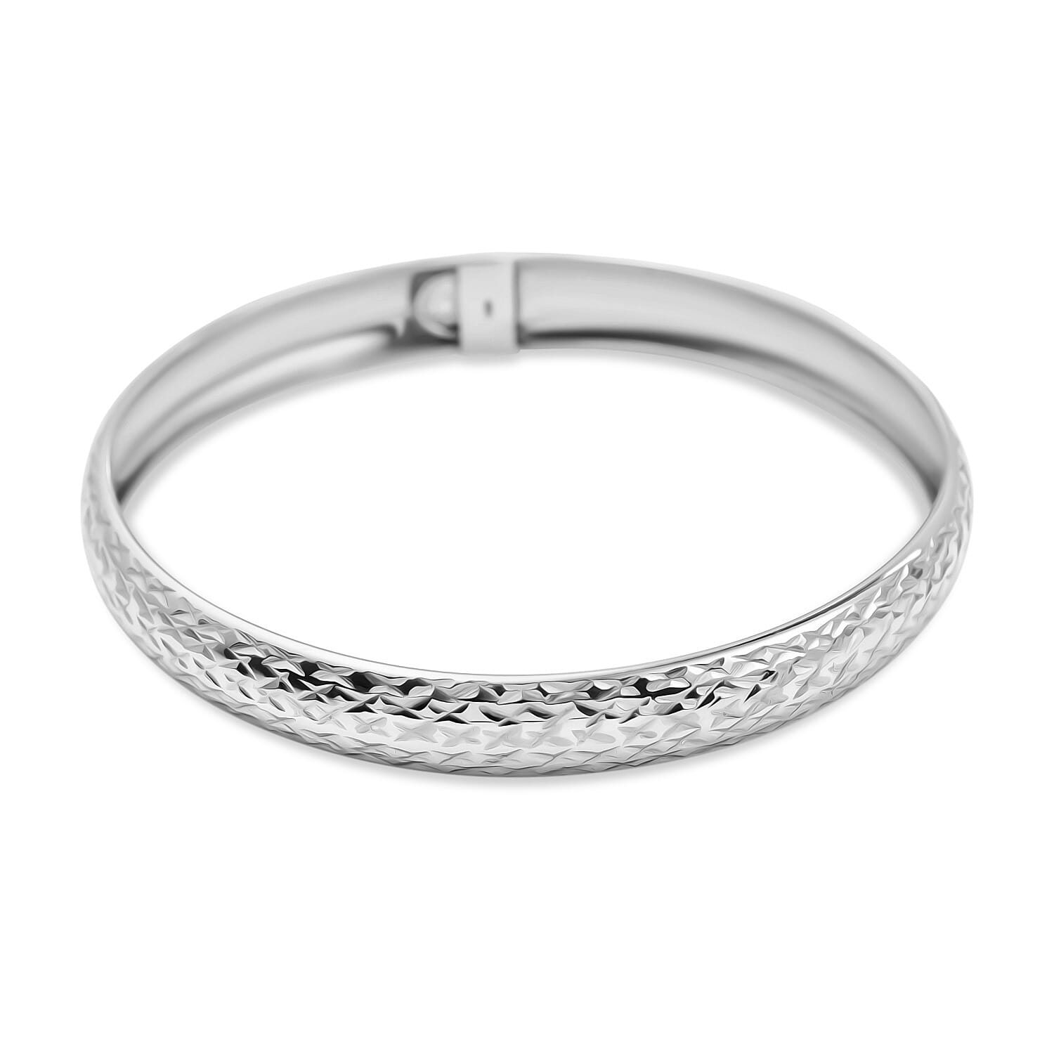 JCK Vegas Closeout Diamond Cut Bangle in Sterling Silver Size 7.5 7814572 TJC