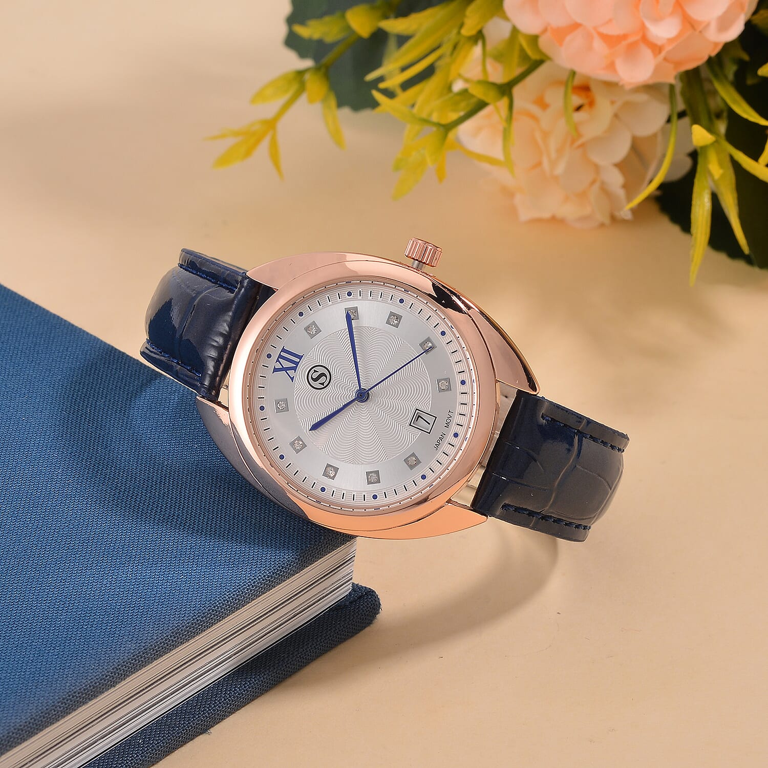 STRADA - Japanese Mov, White Crystal Watch - Grey - 7822105 - TJC