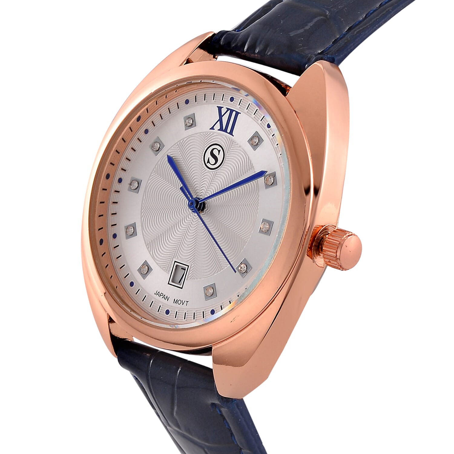 STRADA - Japanese Mov, White Crystal Watch - Grey - 7822105 - TJC