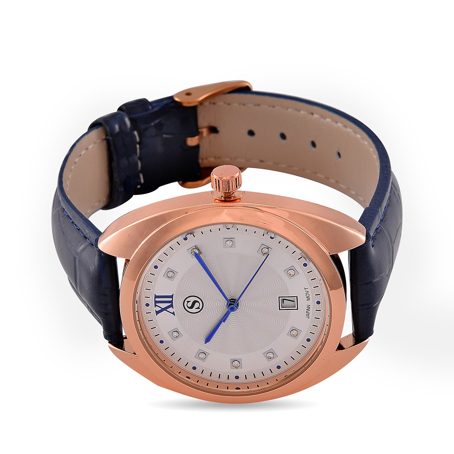 STRADA - Japanese Mov, White Crystal Watch - Grey - 7822105 - TJC