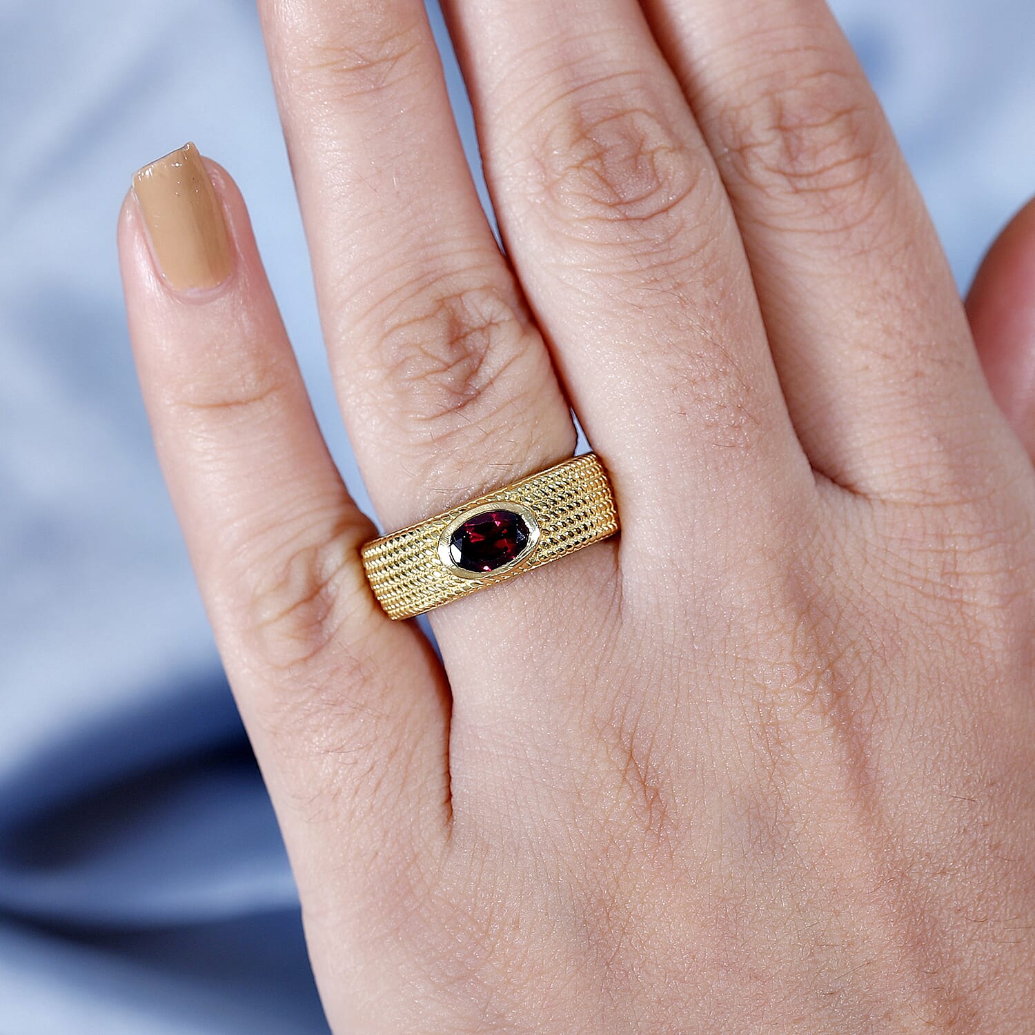 Rhodolite Garnet Solitaire Ring in Yellow Gold Tone - 7827671 - TJC