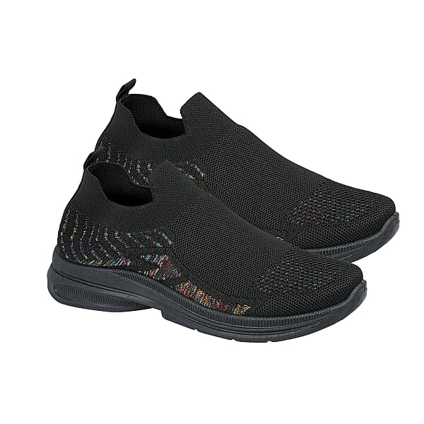 Urban Jacks Appletini Womens Sock Trainer (Size 7) - Black - 7831013 - TJC