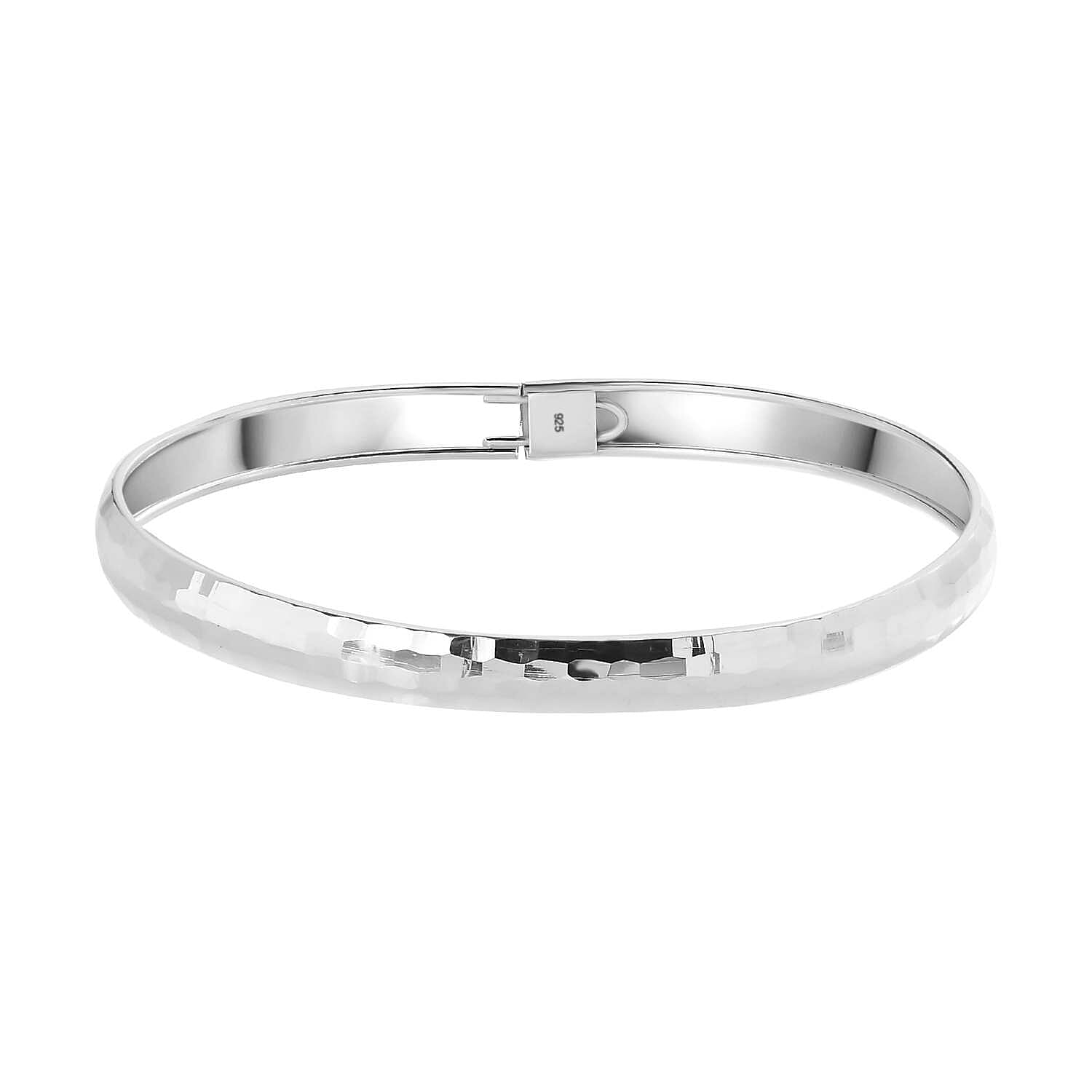 Hatton Garden Closeout Deal - Sterling Silver Diamond Cut Bangle ...