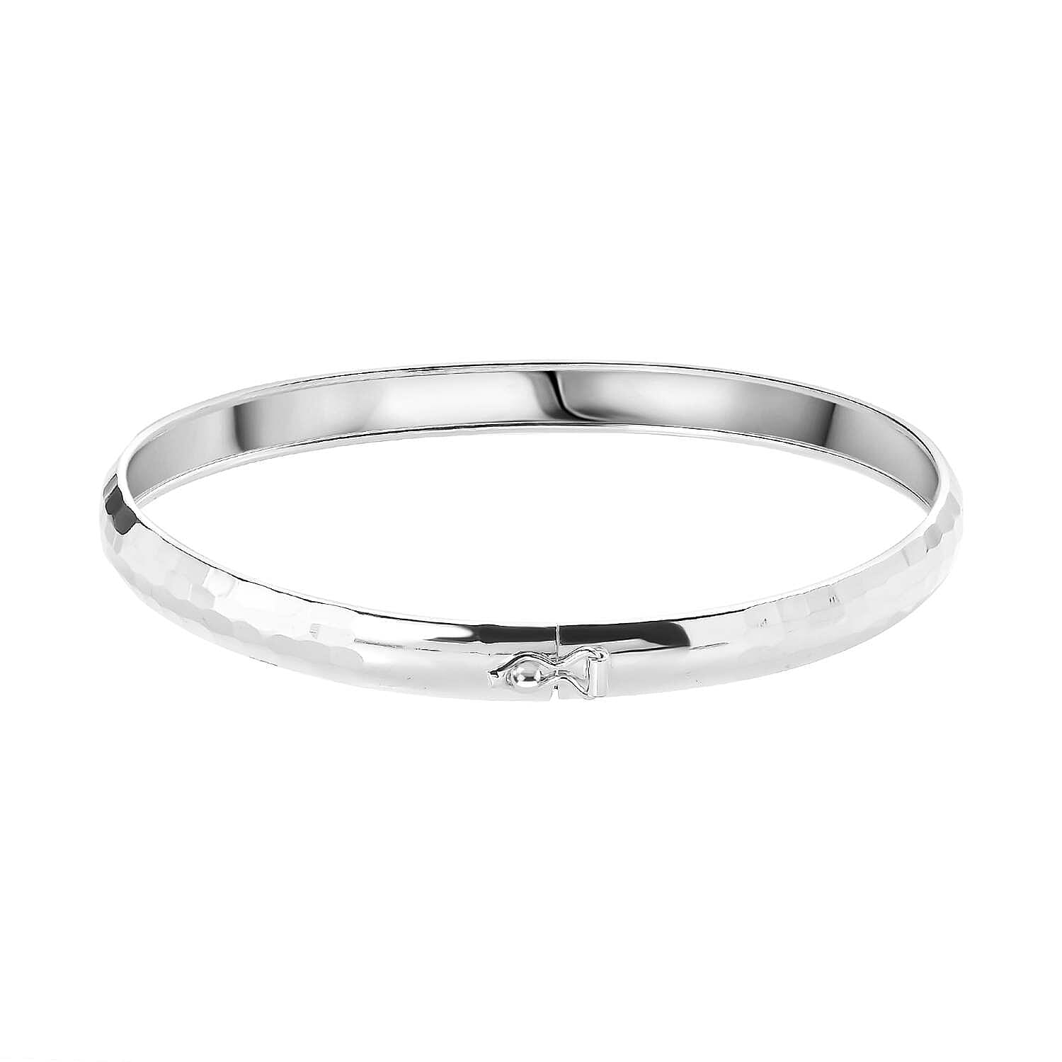 Hatton Garden Closeout Deal - Sterling Silver Diamond Cut Bangle ...