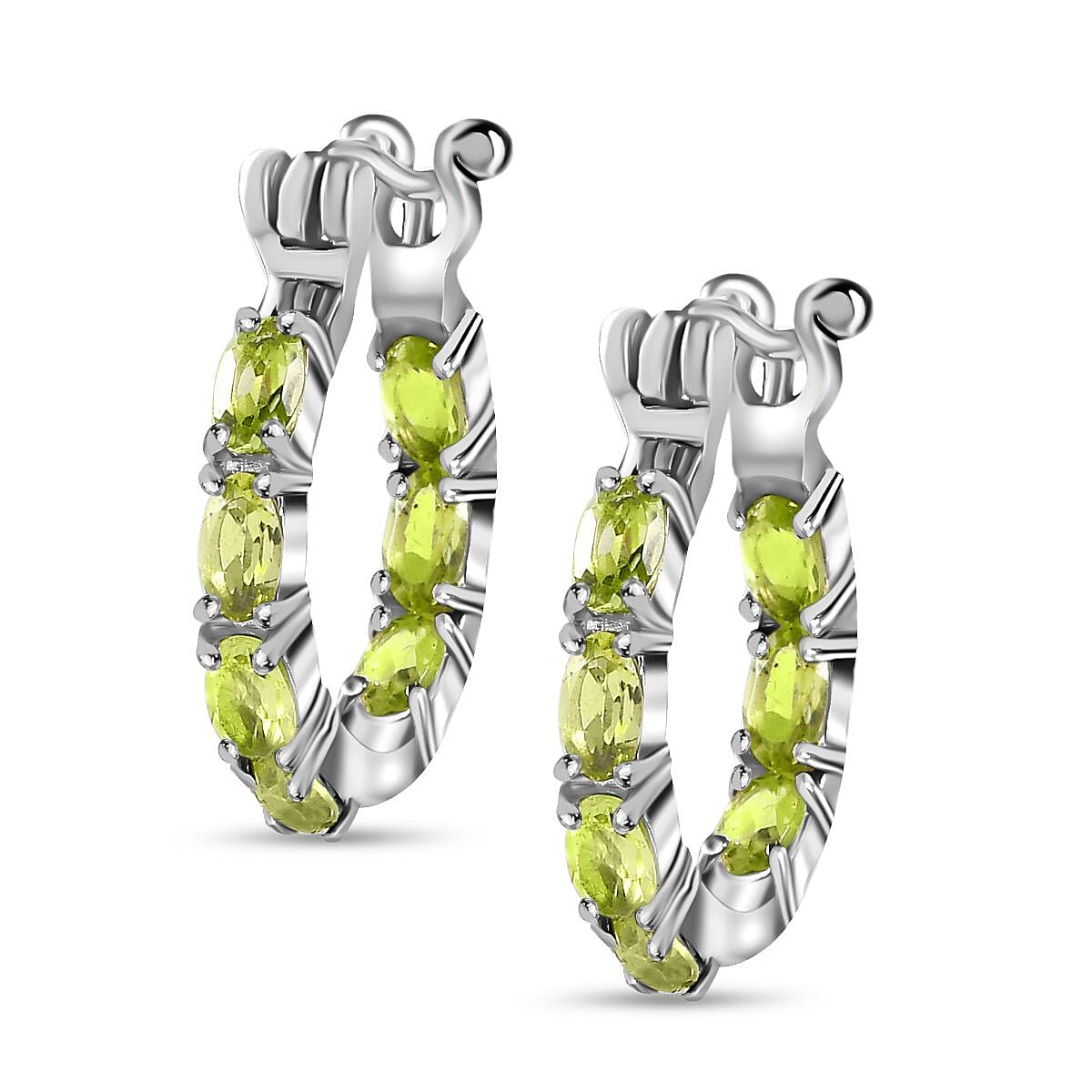 Peridot Inside Out Hoop Earrings, 3.32 ct. - 7832318 - TJC