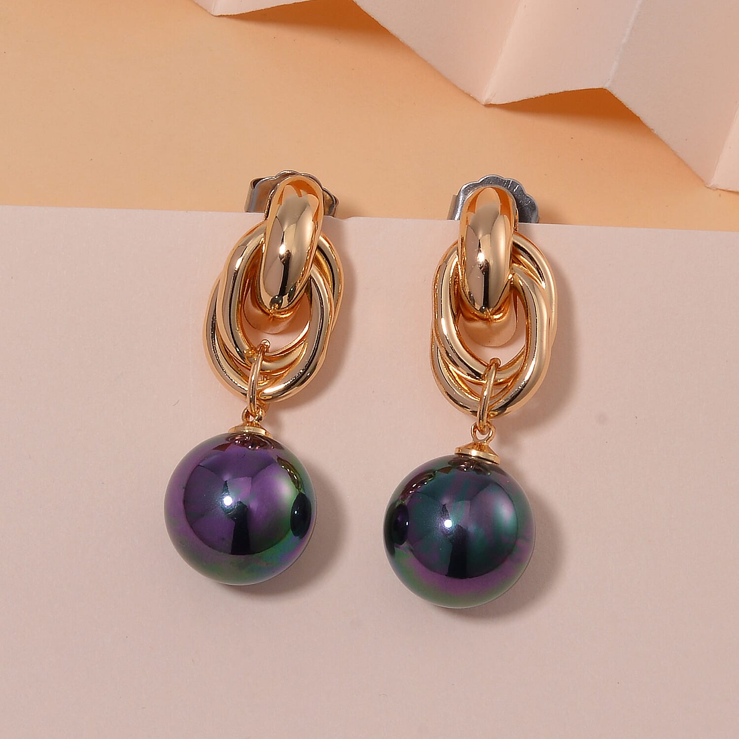 Tahitian Colour Shell Pearl Drop Earrings - 7833317 - TJC