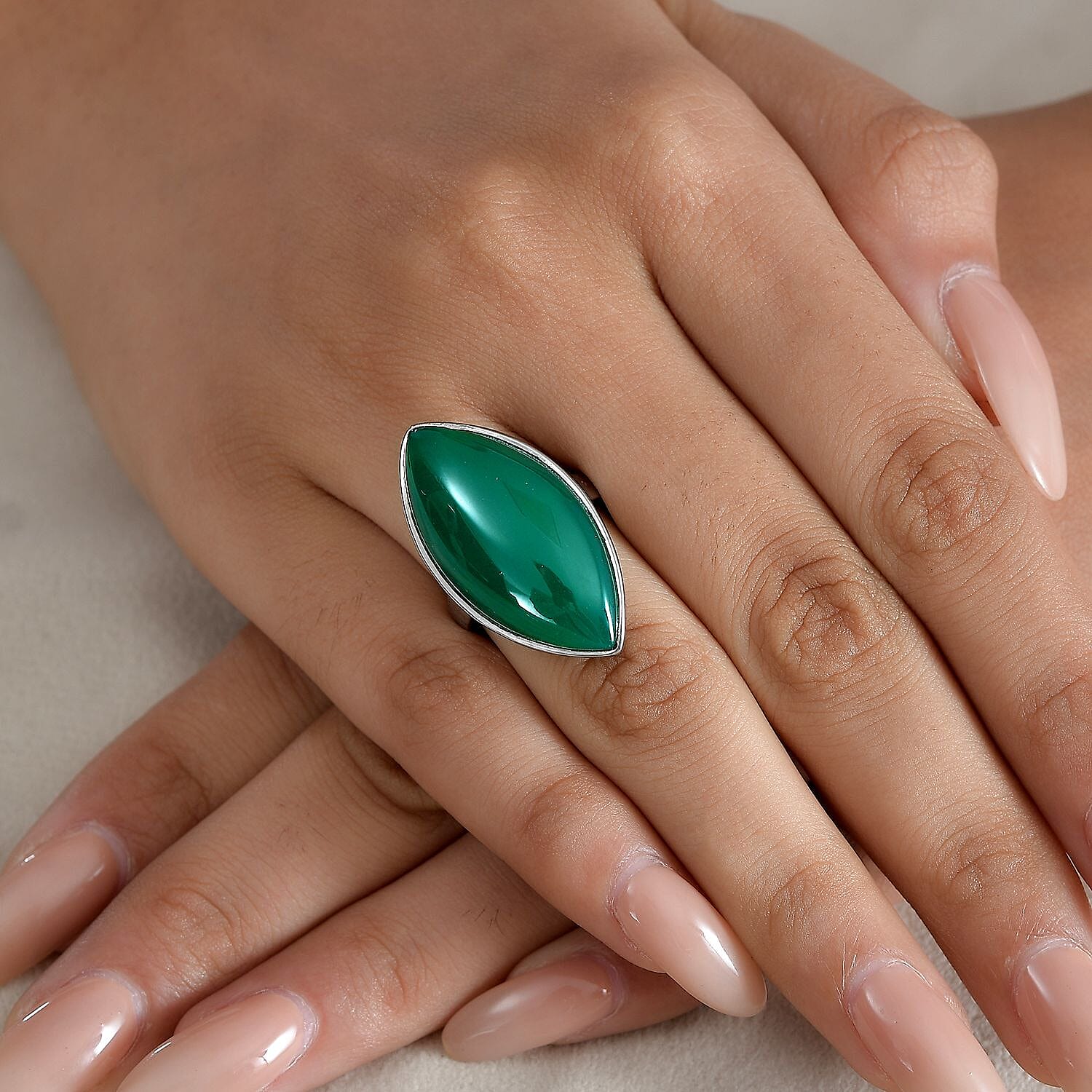 ONE TIME DEAL - Verde Onyx Solitaire Ring 19.50 Ct. - 7845216 - TJC