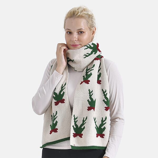 Christmas Theme Printed Scarf - 7847518 - TJC