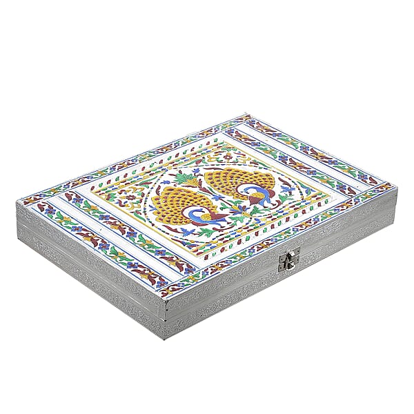Oxidized Ring Box with Dancing Peacocks Hold Upto 150 Rings (Size ...