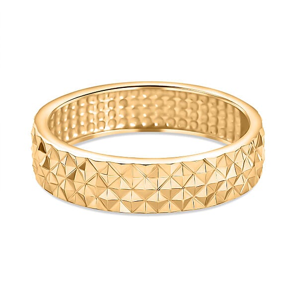 14K Gold Overlay Sterling Silver Diamond Cut Band Ring - 7862661 - TJC