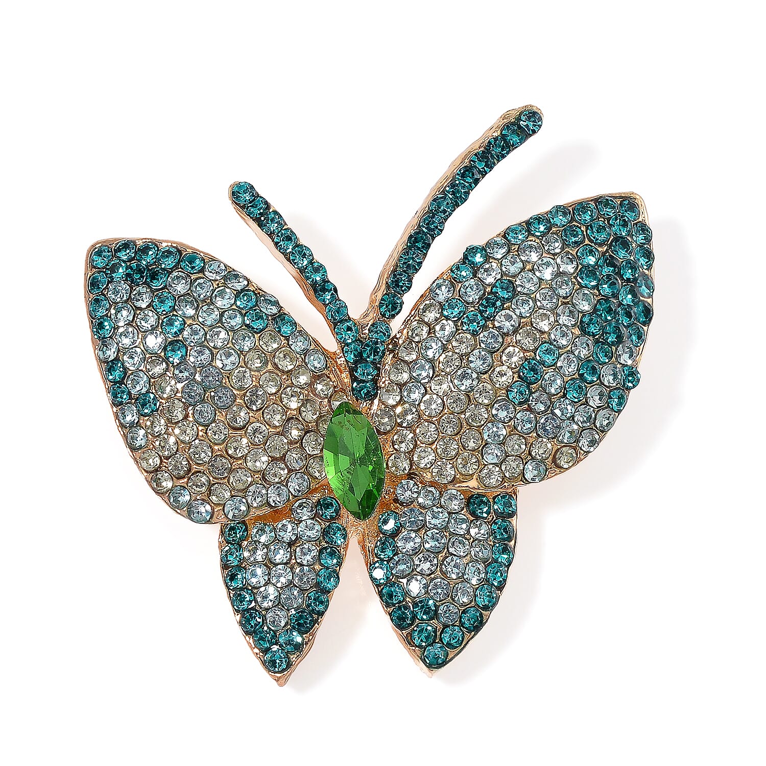 Multi Colour Crystal Butterfly Brooch - 7875679 - TJC
