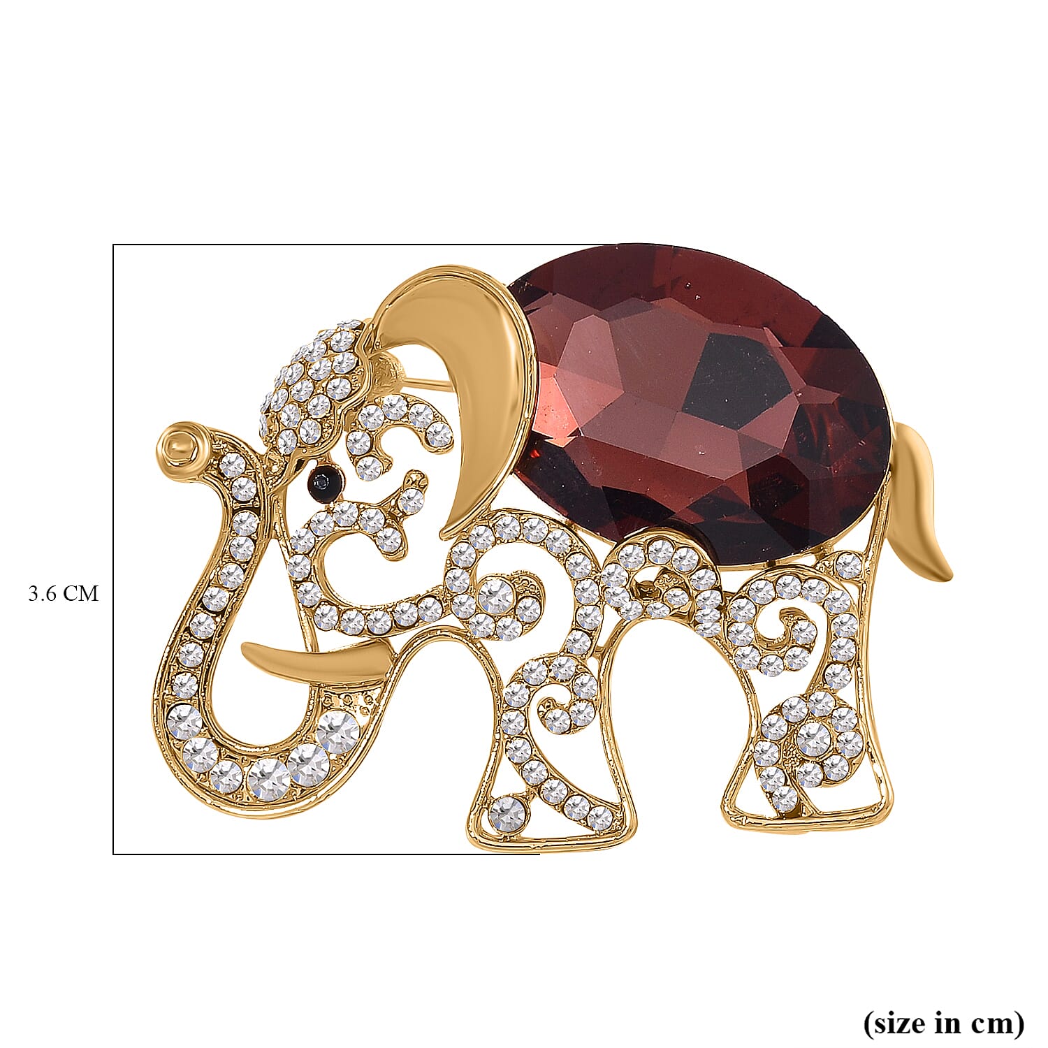 Multi Colour Crystal Elephant Brooch - 7875788 - TJC